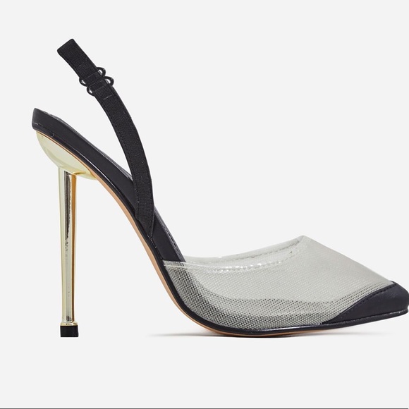 Shoes | Black Mesh Heel | Poshmark